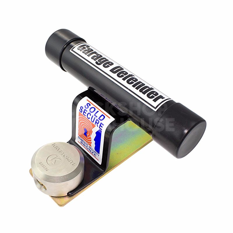 PJB Garage Door Defender (Black) with Kryptonite Padlock